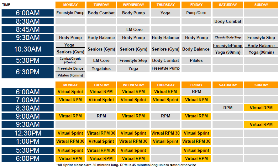 Timetables - Loftus Recreation Centre
