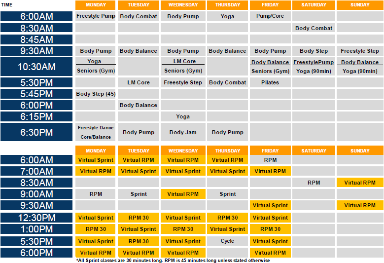 Timetables - Loftus Recreation Centre