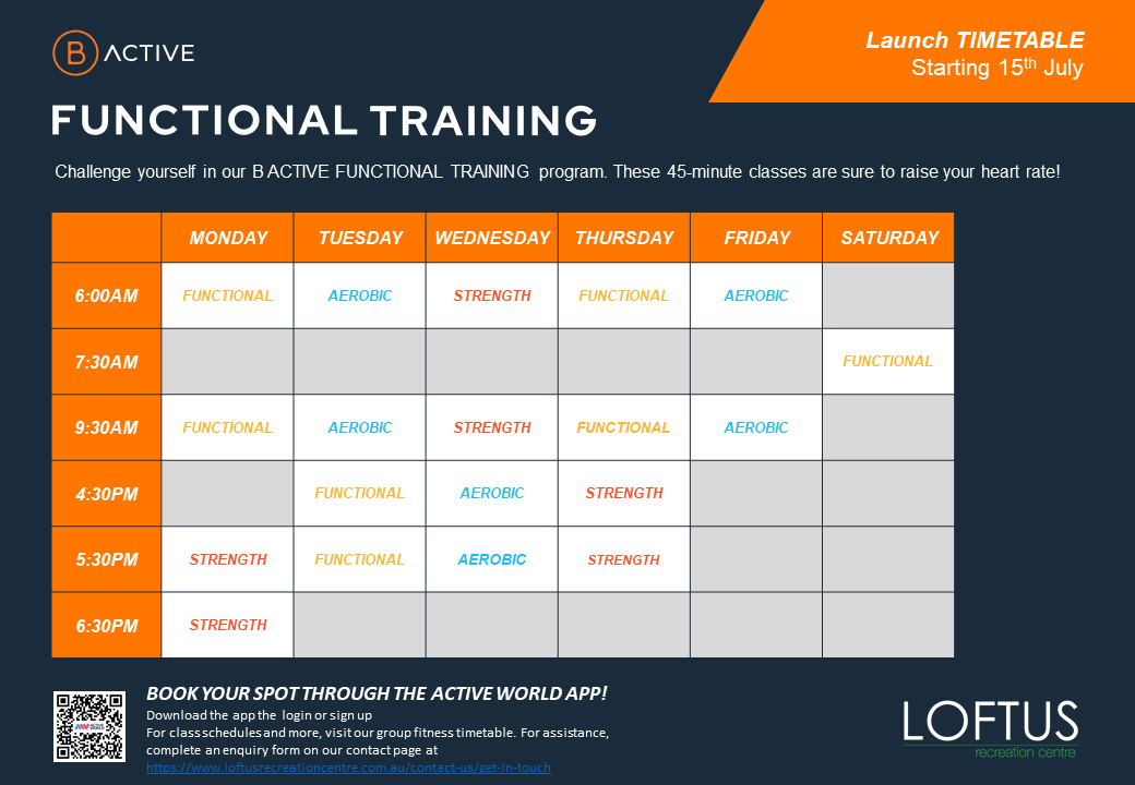 Timetables - Loftus Recreation Centre